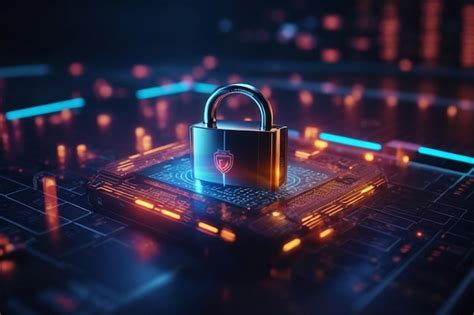 Premium AI Image D Rendering Of A Cyber Security Data Protection System With Advanced Technology