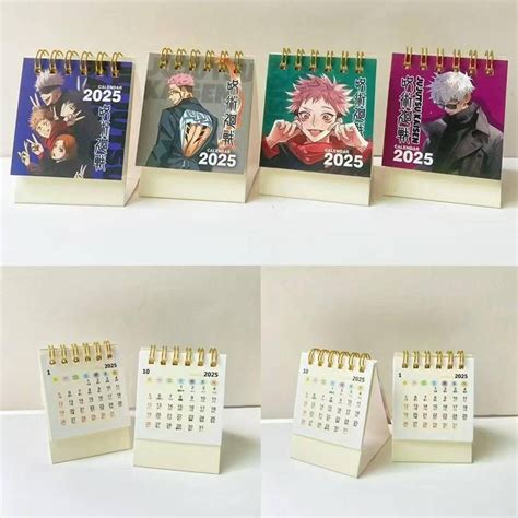 2025 Jujutsu Kaisen Haikyuu Blue Lock Desktop Paper Mini Calendar Dual