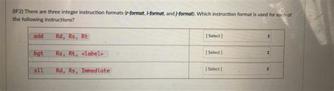 If2 There Are Three Integer Instruction Formats