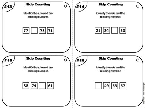skip counting task cards teaching resources