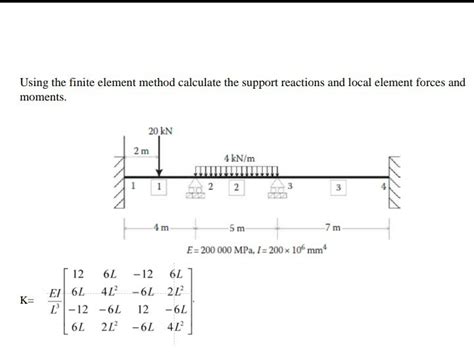 solved using the finite element method calculate the support