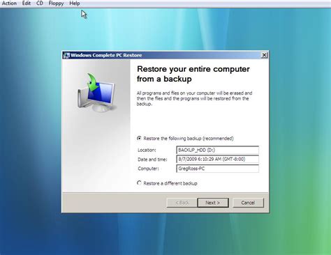 Windows Vista Backup And Restore Center Review