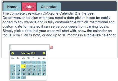 Dmxzone Calendar 2 Compatible With Dmxzone Tabs Dmxzonecom Dmxzone Calendar 2 Compatible With Dmxzone Tabs Dmxzonecom