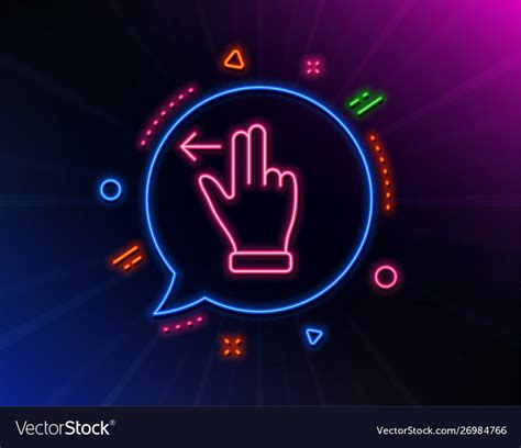 Touchscreen Gesture Line Icon Slide Left Arrow Vector Image