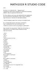 Introduction To R Studio Code Basic Math Operations And Course Hero