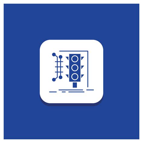 Blue Round Button For City Management Monitoring Smart Traffic Glyph Icon 13047423 Vector