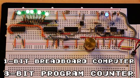 1 Bit Breadboard Computer P02 8 Bit Program Counter Using 74hc163