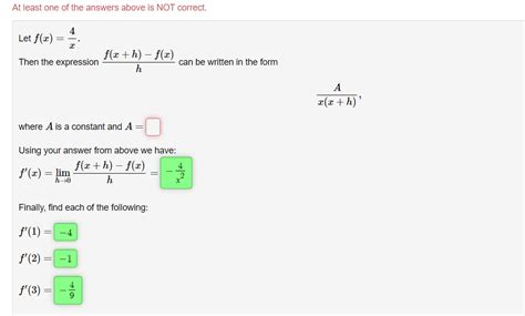 Solved At Least One Of The Answers Above Is Not Correct Let
