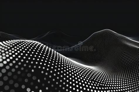 Abstract Wave Of Particles Futuristic Background Stock Illustration
