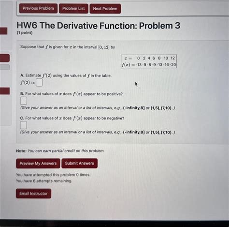 solved hw6 the derivative function problem 3 1 point