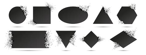 Premium Vector Disintegration Effect Frame Broken Background Debris