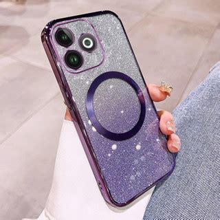 Casing Infinix Smart Hot I Plating Glitter Phone Case With Magnetic Suction And Anti Drop