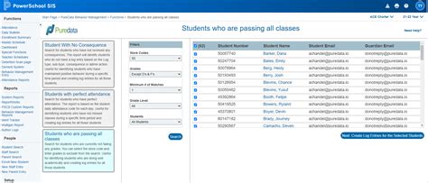 how to mass create positive points using puredata powerschool behavior management plugin