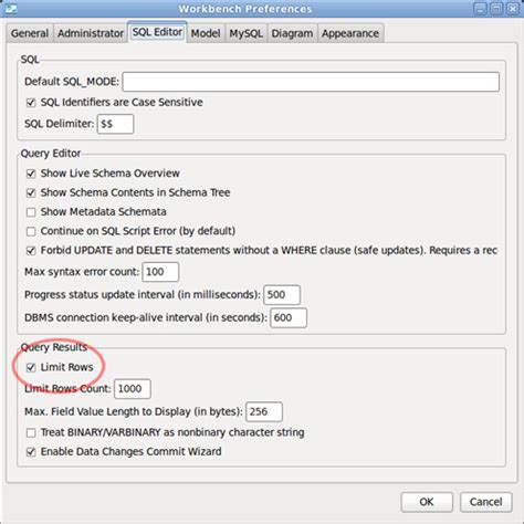 Remove The Limit Clause From MySQL Workbench Stack Overflow