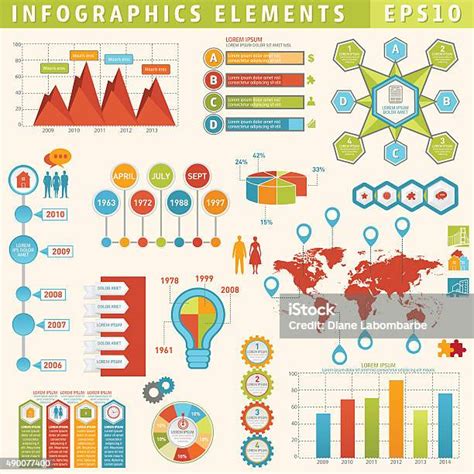 다채로운 인포그래픽 회사연혁 요소 세트 2015년에 대한 스톡 벡터 아트 및 기타 이미지 2015년 3차원 형태 개념 기호 Istock