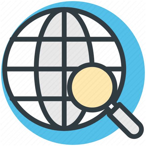 Discovery Explore Global Search Globe Magnifier Icon