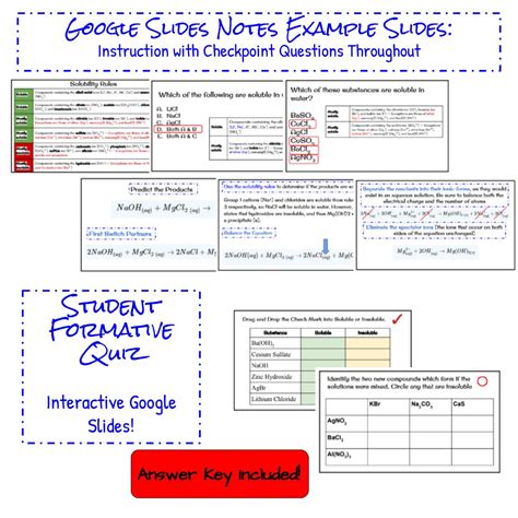 Predicting Products With Solubility Rules Google Slide Notes And Formative Quiz Made By Teachers