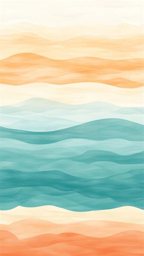 Abstract Ocean Waves In Pastel Colors Stock Illustration Illustration