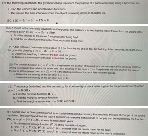 solved for the following exercises the given functions