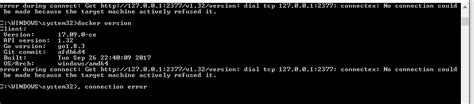 Version 17090 Ce Cannot Run Any Docker Command Throws Connection Error · Issue 1163 · Docker