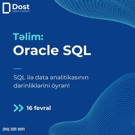 dost tədris mərkəzi linkedin‘de 🥳 16 fevral “sql ilə data analitikası