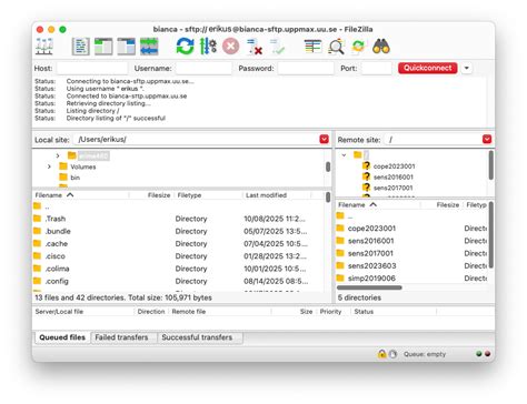 File Transfer To From Bianca Using Filezilla Uppmax Documentation