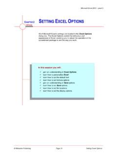 Chapter 2 Setting Excel Options Chapter 2 Setting Excel Options Pdf PDF4PRO