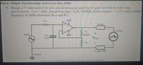 solved part c simple non inverting active low pass