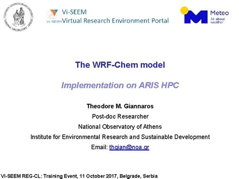 The Wrfchem Model Implementation On Aris Hpc Theodore