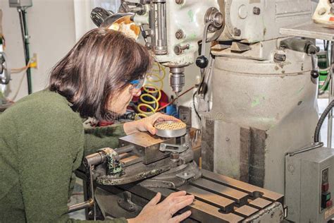 Lady Manual Mill Operator At Work Stock Photo Image Of Caucasian Engineering 173057030