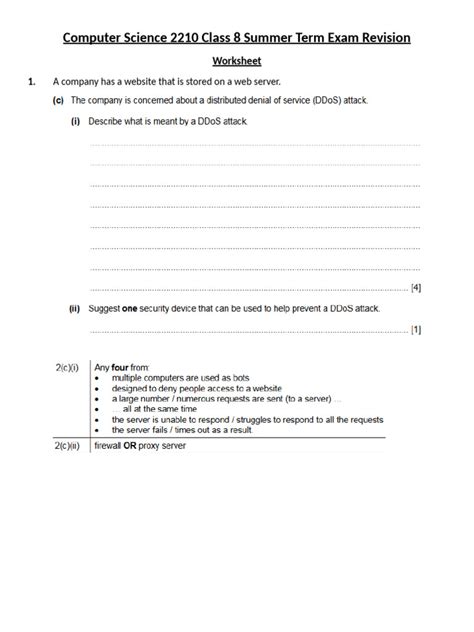 Computer Science 2210 Class 8 Summer Term Exam Revision Pdf