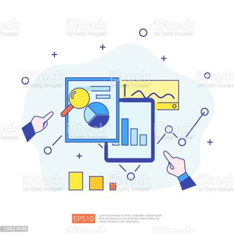 Seo 분석 및 전략적을 위한 디지털 그래프 데이터 통계 정보 재무 감사 보고서 문서 비즈니스 관리 개념에 대한 마케팅 연구 인포그래픽용 벡터 일러스트레이션 데이터에 대한
