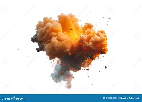 Explosion With A Combination Of Smoke And Fire Elements Creating A Dramatic And Realistic