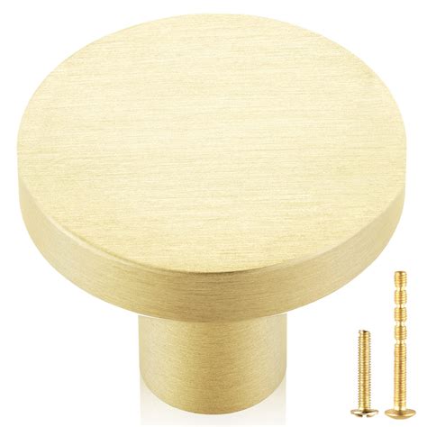 Buy Qogrisun 10 Pack Solid Brass Cabinet Knobs 1 Inch Diameter Round