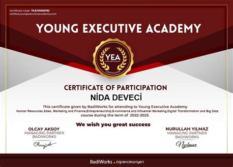 Nida Deveci On Linkedin Yea Badiworks Certificate