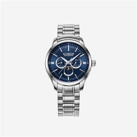 스콜피온 썬 앤 문 메탈 워치 블루 Scorpion Kream