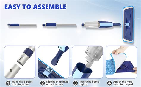 Mangotime Spray Mops For Cleaning Floors Microfiber Floor Mop With 4