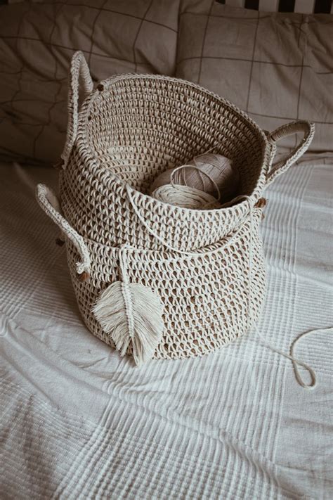 Корзина из джута | Корзина, Корзинки для хранения, Вязание