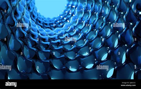 3d Illustration Nano Surface Crystal Structure Molecular Lattice Internet Technology