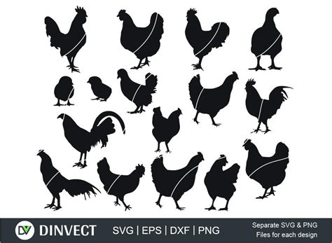 Cock Rooster Silhouette Cock Rooster Svg Hen Svg Cut File For
