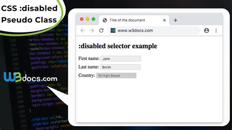CSS Disabled Pseudo Class Lern CSS W Docs