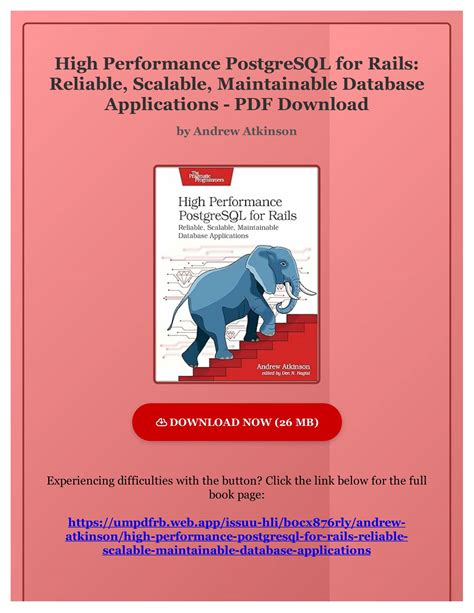 [pdf] high performance postgresql for rails reliable scalable maintainable database