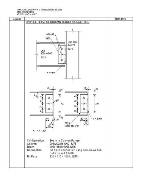 Fin Plate Connection Design Details Pdf Screw Structural Engineering