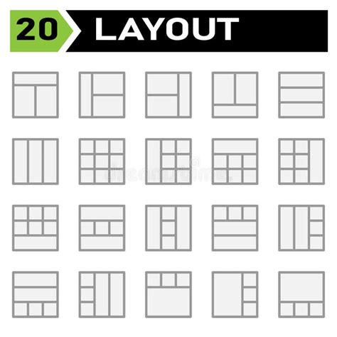 Layout Icon Set Include Layout Grid Dashboard Interface User