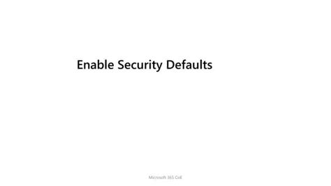 Microsoft 365 Mfa Enable Security Defaults Pptx