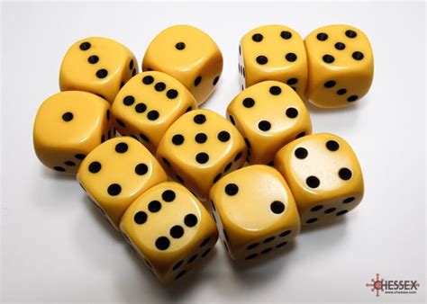 Hammerhouse Chessex Opaque Yellow Black 16mm D6 Dice Block 12 Dice By Chessex At 6 50 Sgd Sgd