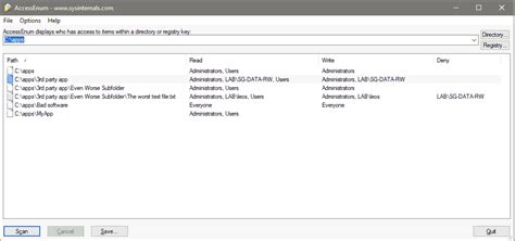 Read NTFS Permissions View Read Write And Deny Access Information With AccessEnum Sysops