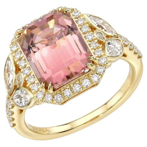 Lagoon Green Tourmaline Ring 269 Carat Emerald Cut At 1stdibs