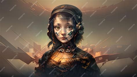 Premium Photo The Cyborg Robot Halloween Mona Lisa Steampunk Illustration
