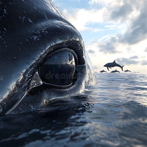 A Closeup 3drendered Whale Eye Reflecting The Ocean S Vastness With